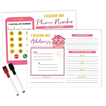 Inkdotpot Dry Erase Practice Worksheet I know my address, I know my ...