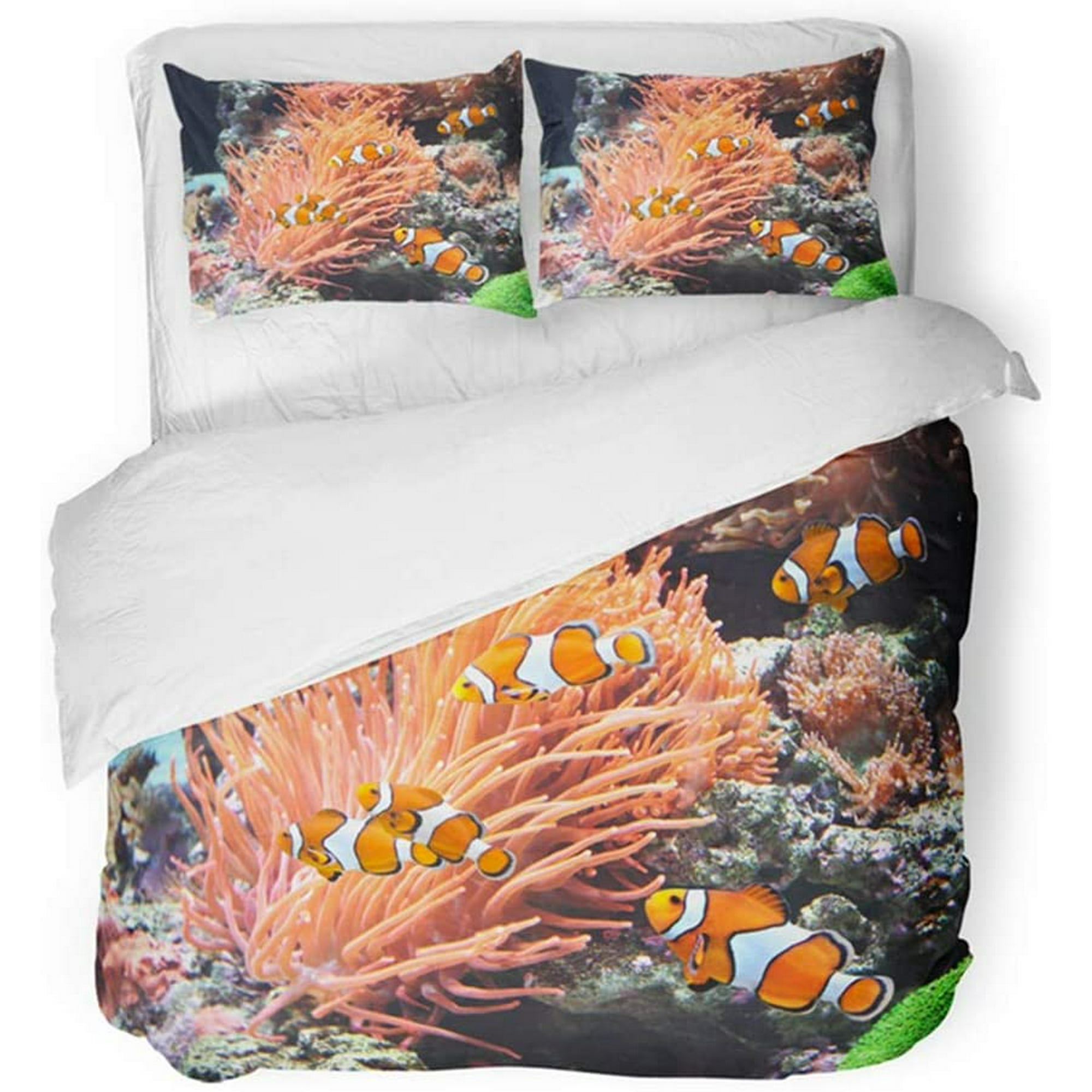 Click here for Poglip 3 Piece Bedding Set Orange Saltwater Sea An... prices