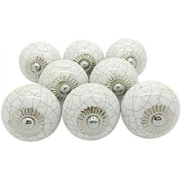 JGARTS Hand Painted Ceramic Knobs, Grey, White, Cream, Cabinet Drawer Pulls, Set of 10 - Walmart.com