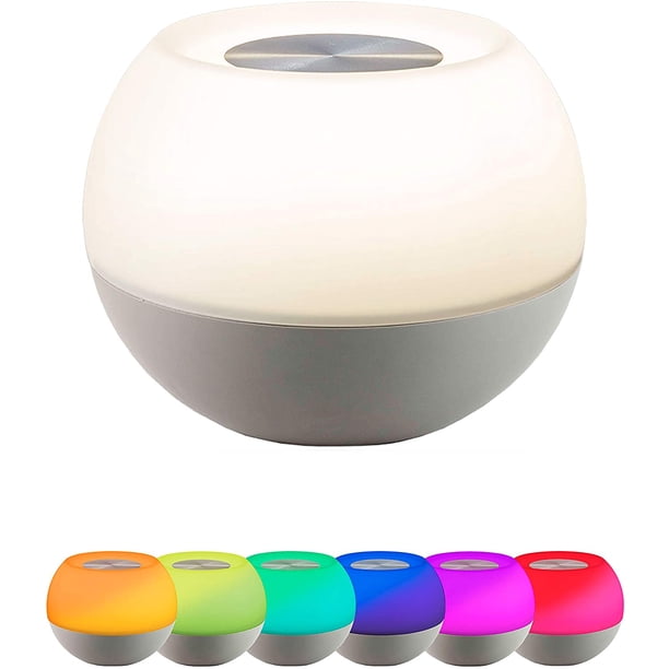 Enbrighten Color Changing LED-Bulb Tabletop Night Light, Gray, Dimmable ...