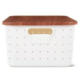 Pen+Gear Plastic Storage Box with Lid, Medium, White - Walmart.com