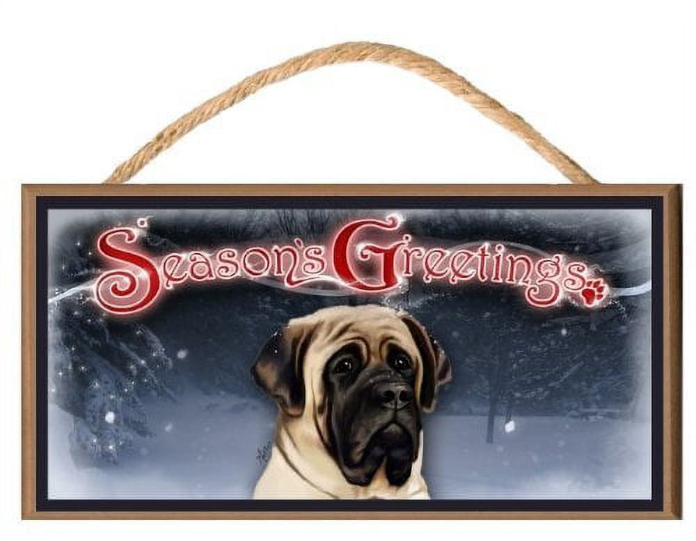 DGS Originals English Mastiff Dog Season's Greetings Dog Sign/Plaque ...