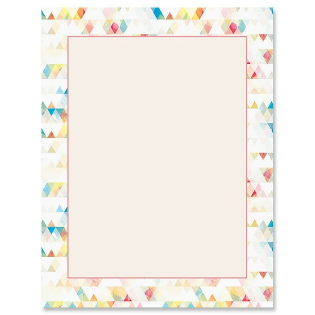 Current Triangle Rainbow Letter Papers - 25 Sheets, One-Sided Framed ...