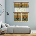 Anchor Kitchen Curtains Set for Windows, Vintage Yellow Orange Wood ...