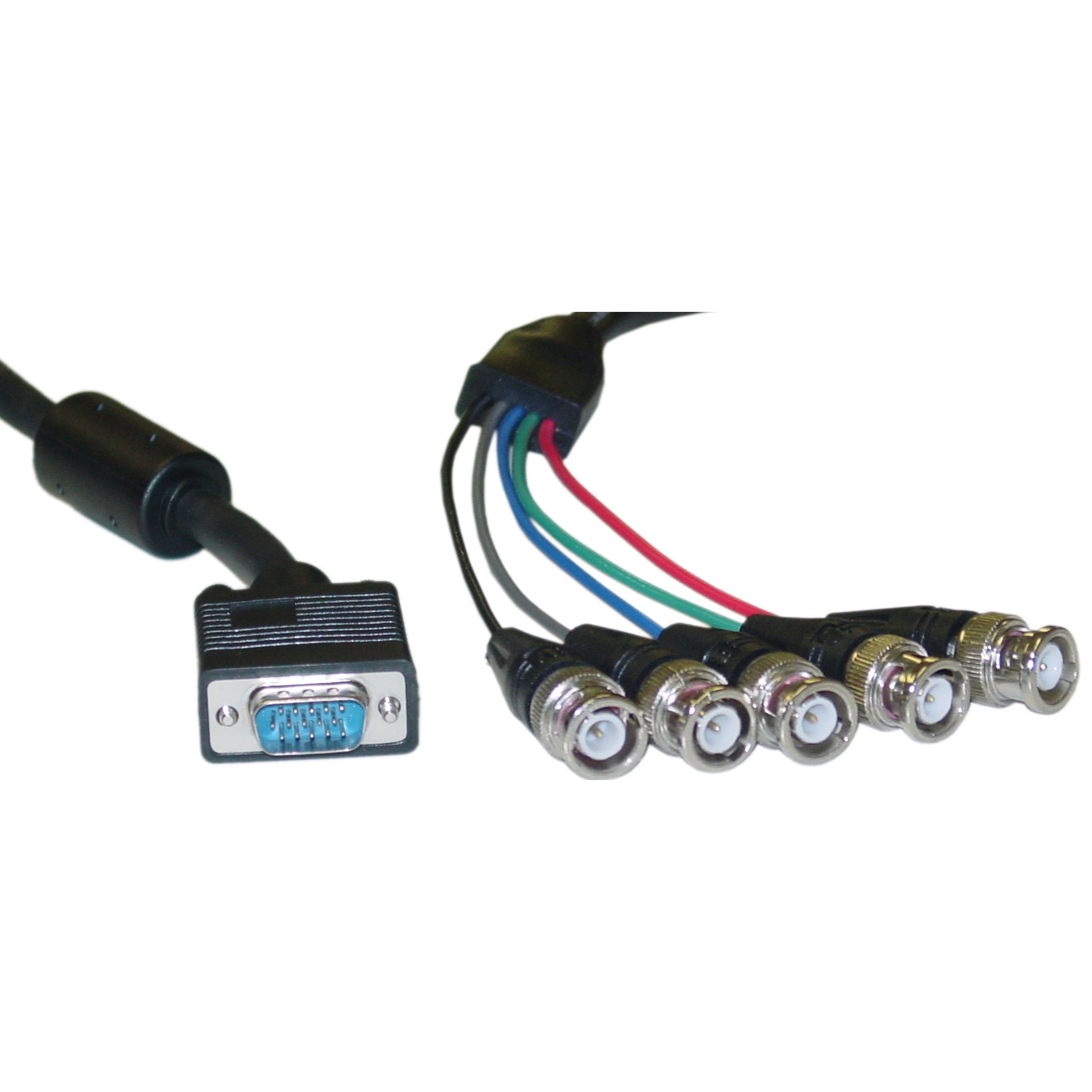 Cable Central LLC (5 Pack) SVGA (HD15 Male) to BNC (5 Male) Monitor ...