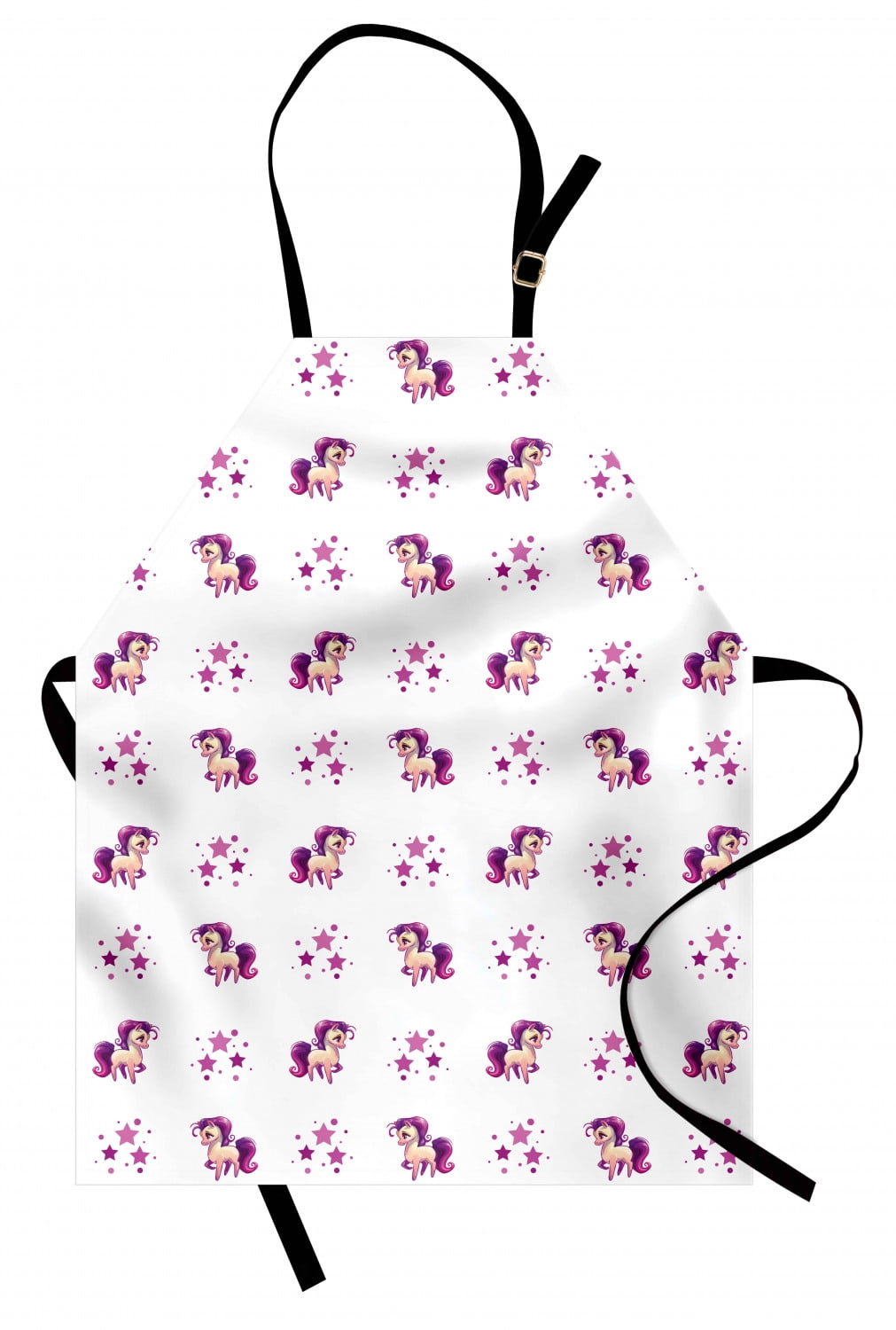 Girls Apron Little Mythical Horse Pony Unicorn with Stars and Dots ...