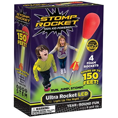 Stomp Rocket Ultra Rocket LED, 4 Rockets - Outdoor Rocket Toy Gift for ...