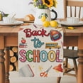 Burlap Table Runner 120 Inches Long, Watercolor Back to School Season ...