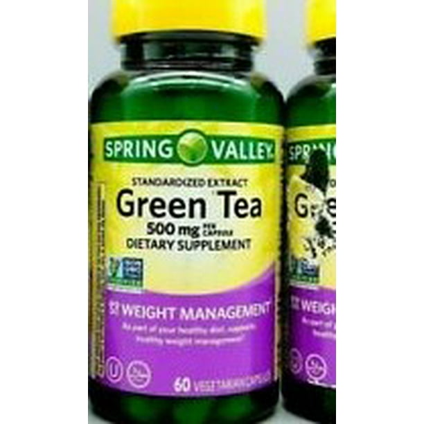 Spring Valley Green Tea Extract Vegetarian Capsules, 500 mg, 60 Count ...