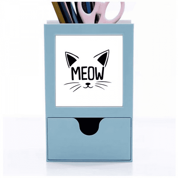 Mewing Cat Head English Quote Cartoon Desk Supplies Organizer Pen ...
