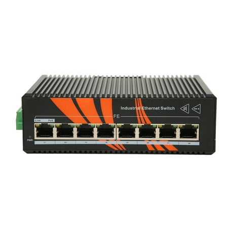 8 Port Ethernet Unmanaged PoE Switch, DIN Rail Mount, Fanless Design ...