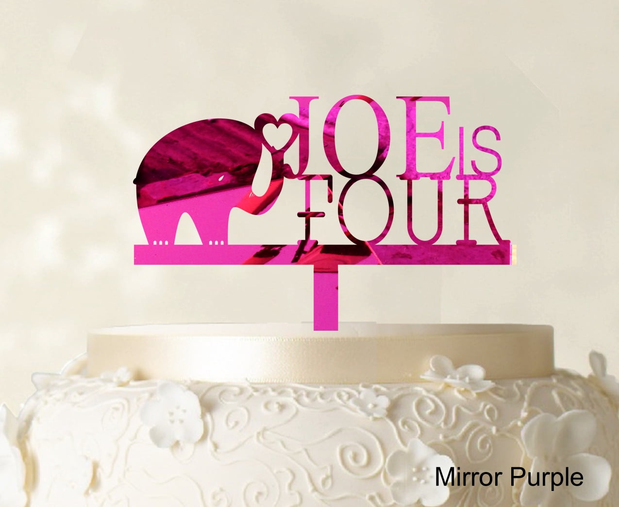 "Kids Birthday Cake Topper Personalized Mirror Cake Topper Color Option ...