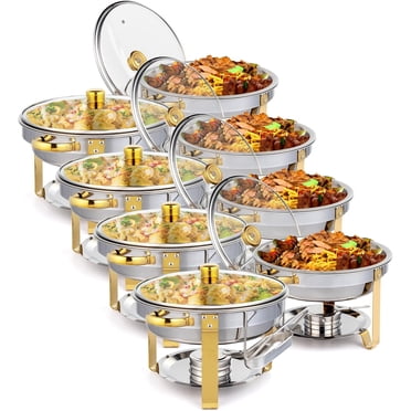 Ktaxon 8 Pack Oval Chafing Dish for Buffet, 6 Quart Stainless Steel ...