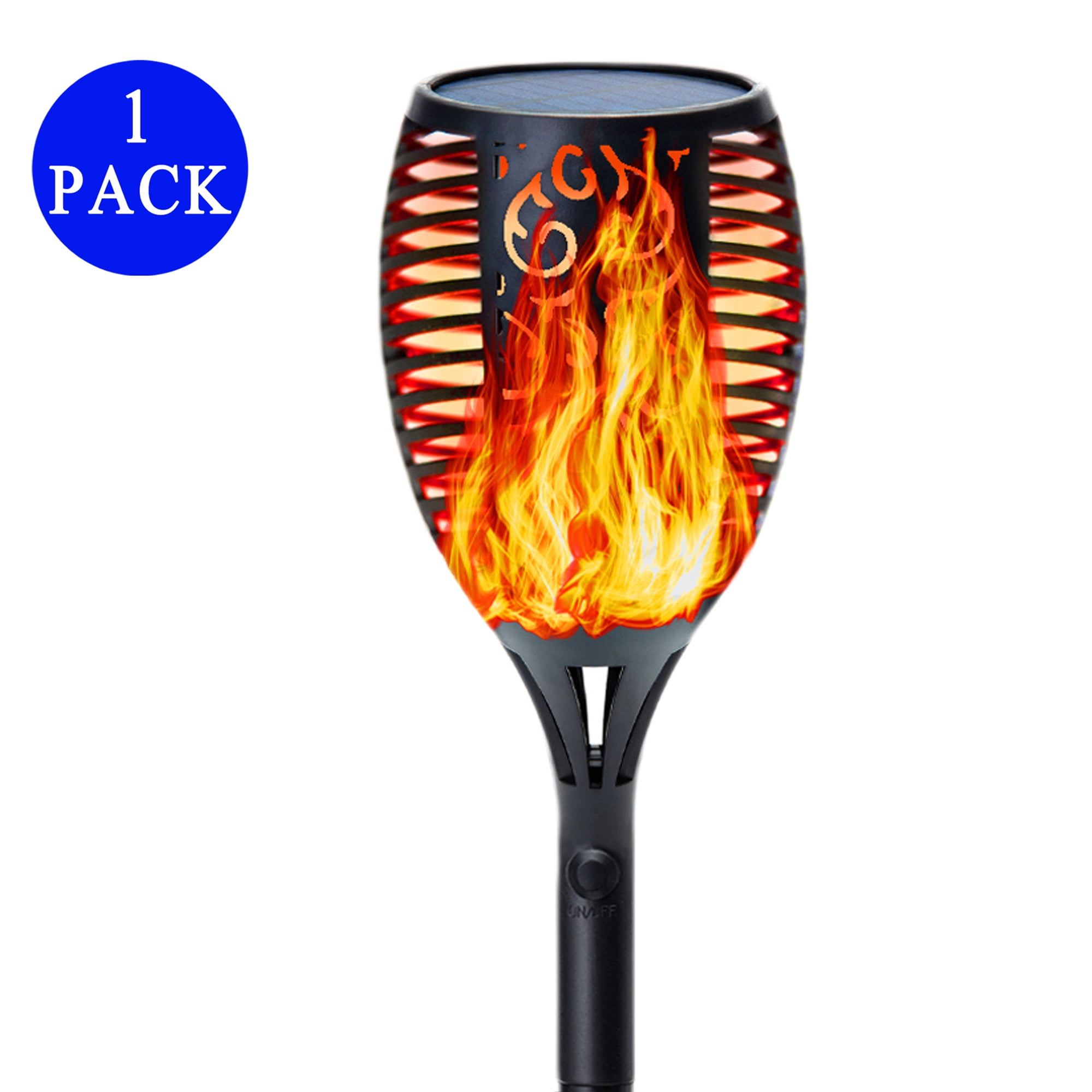 SAYFUT 1 Pack Solar Torch Lights Waterproof Wireless Flickering Dancing ...