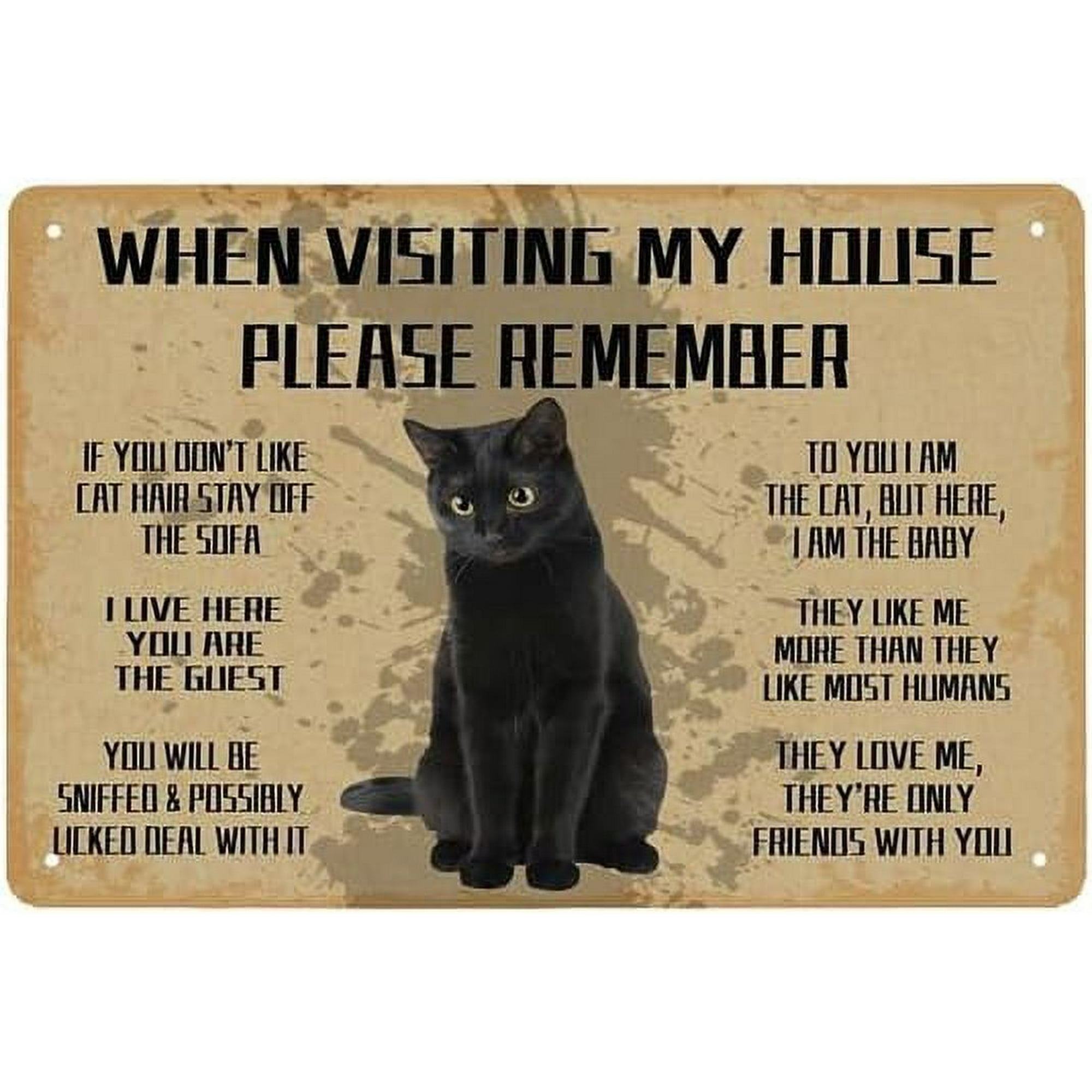 Click here for Aocisuki Funny Cat Rules Metal Sign 8X12 - When Vi... prices