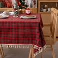 Christmas Tablecloth Linen Reusable | Multicolor Decorative Table Cloth ...