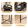 2-Tier Black Side Table with Storage Sofa Table for Living Room Metal ...