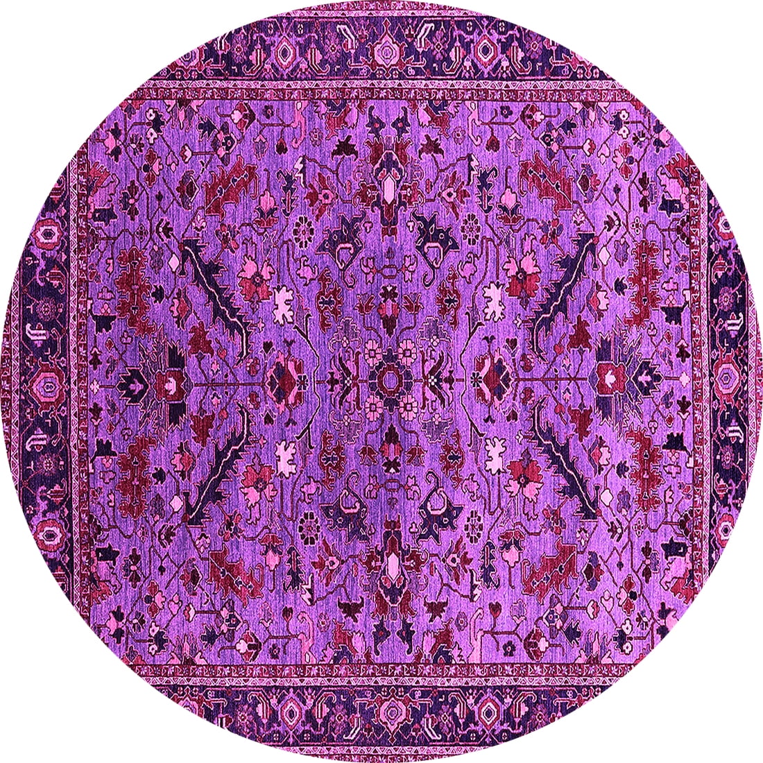 Ahgly Company Indoor Round Oriental Pink Industrial Area Rugs, 5' Round ...