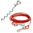 Everything You Need | Katzco Chrome Dog Stake With Leash Lead - Red 25 ...