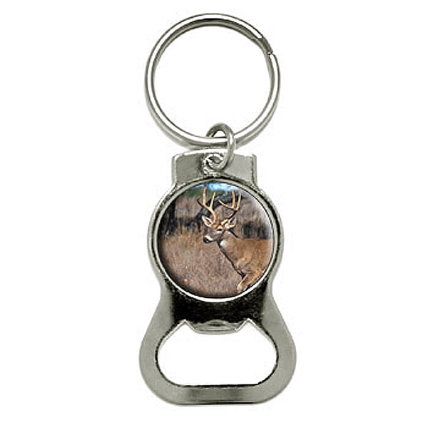 Deer - Hunting Round Bottle Opener Keychain - Walmart.com