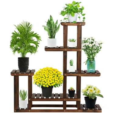 Magshion Wooden Flower Stands Plant Display Rack Choose 6 Shelves ...