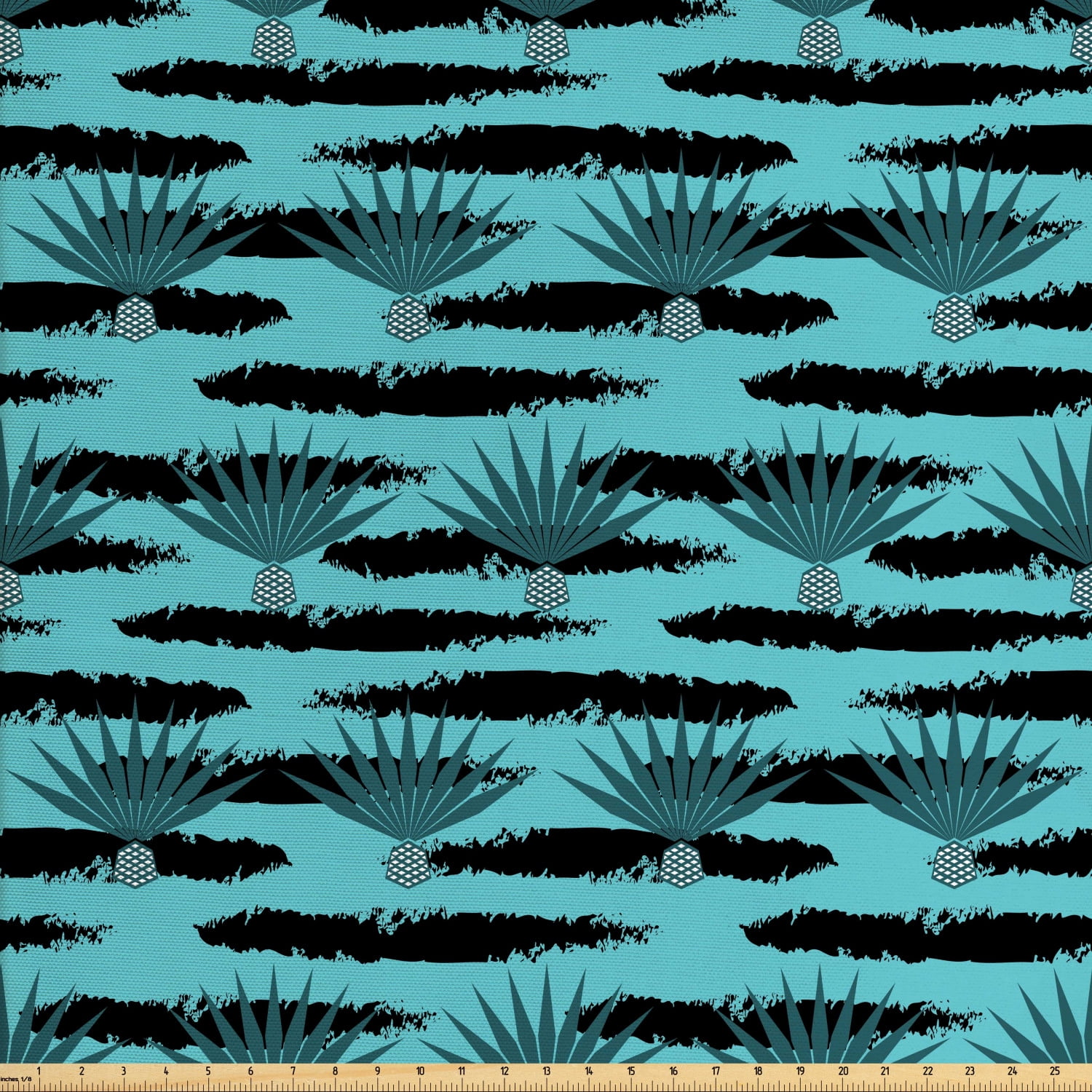 Exotic Fabric by the Yard, Rhythmic Abstract Tropical Agave Plant ...