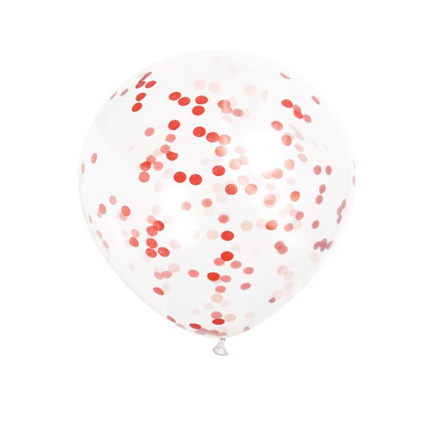 Latex Confetti Balloons, Red, 12 in, 6ct - Walmart.com