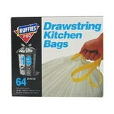 Ruffies Pro Tall Kitchen Drawstring Trash Bags, 13 Gallon, 64 Count ...