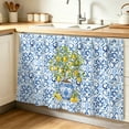 Bohemian Cabinet Curtains for Kitchen 32"W x 55"L, Bohe Flowers Texture ...