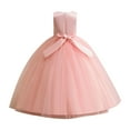 AWZXDE Girls Sequin Dress Long Floor Length Mesh Puff Cake Gown Girls ...