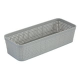 Simplify 10 Pack Plastic Organizing Storage Basket Set, Grey - Walmart.com