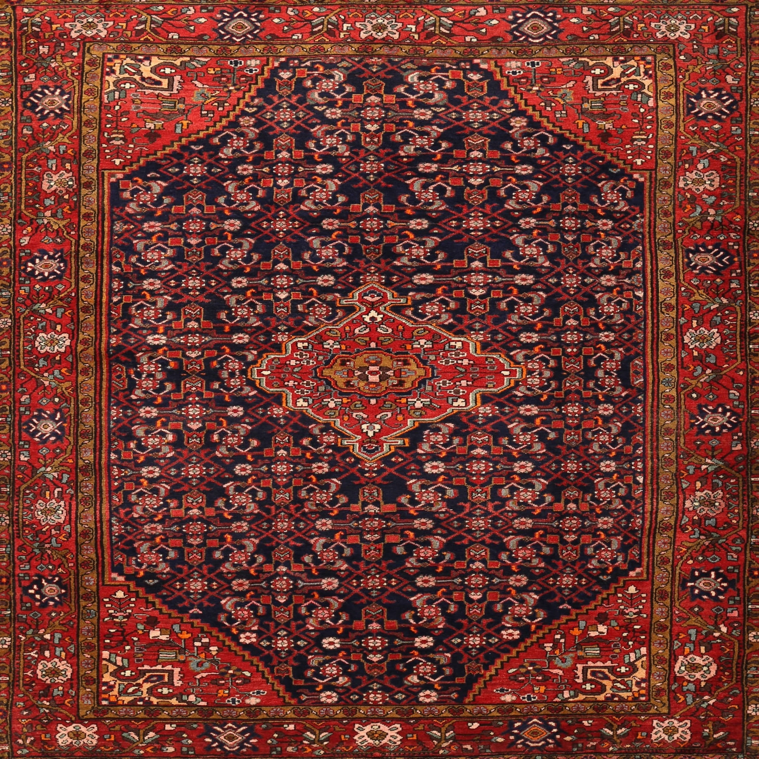 Ahgly Company Indoor Square Traditional Chestnut Brown Persian Area ...