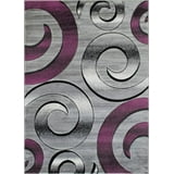 Swirls/Circles/Spiral Modern Abstract Contemporary Hand Carved Area Rug ...