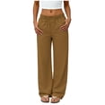 Women's Soft Nylon Spandex Stretch Pants, Mid-Waisted Tummy Control ...