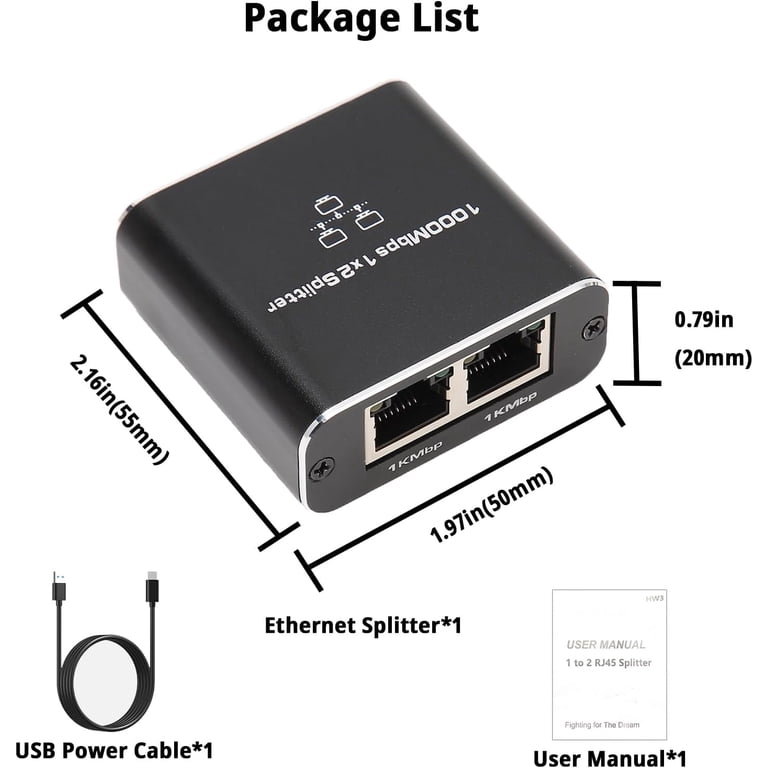 Netgear Router 1 Amp Gigabit Ethernet Splitter Network Splitter With ...