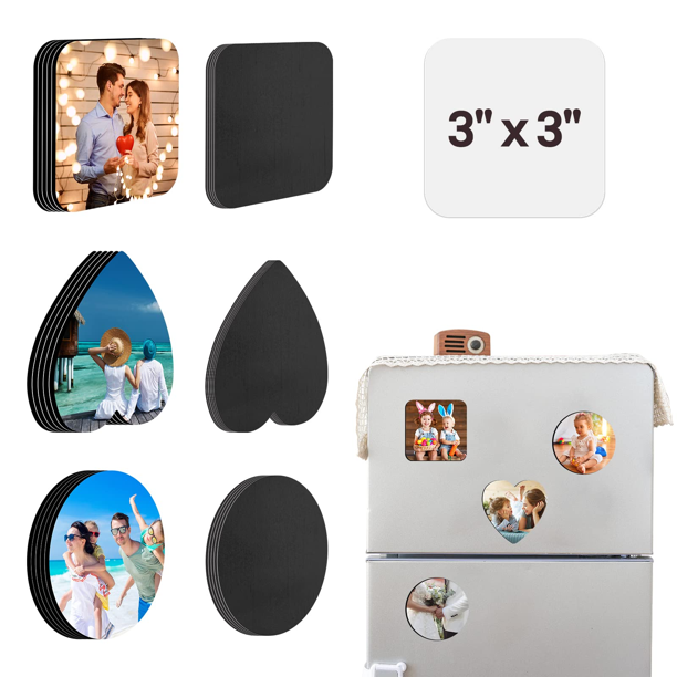 Allnice Sublimation Blanks Refrigerator Magnets, 30 Pcs 3 Inch Large ...