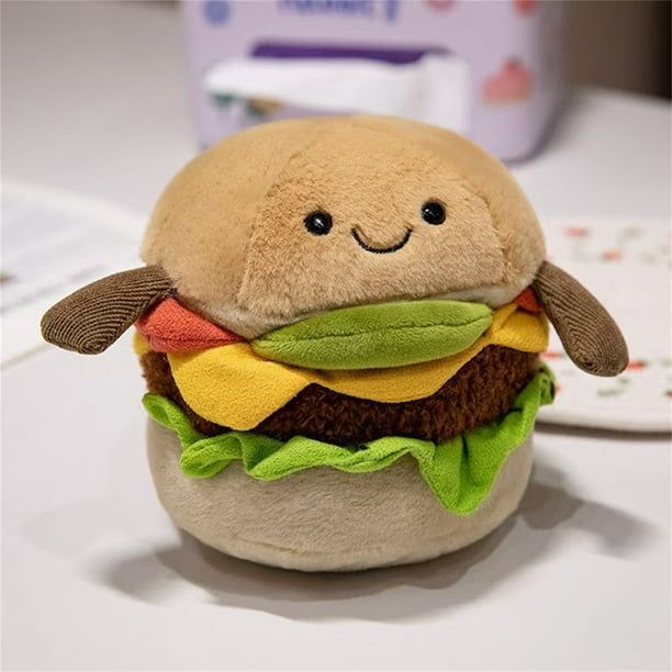 JELLYCAT Burger Plush, Stuffed Toy, 8" Cute Amuseables Burger Plushies ...