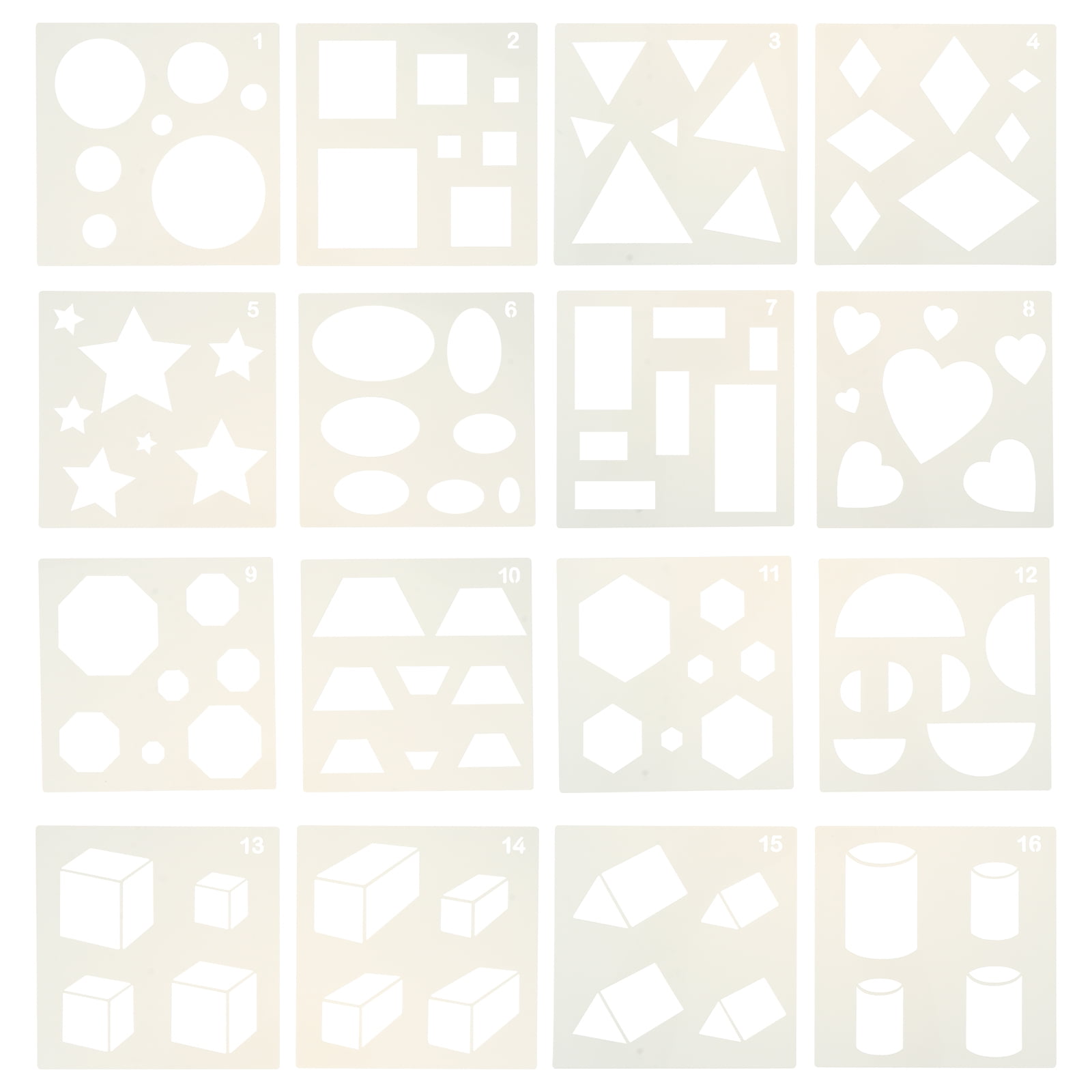 Template Geometric Shapes Stencil Stencils Drawing Templates Primary ...
