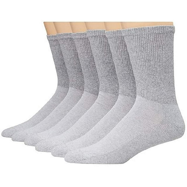 Hanes Men's 10-Pack Ultimate FreshIQ Cushion Crew Socks ,White, (Shoe ...