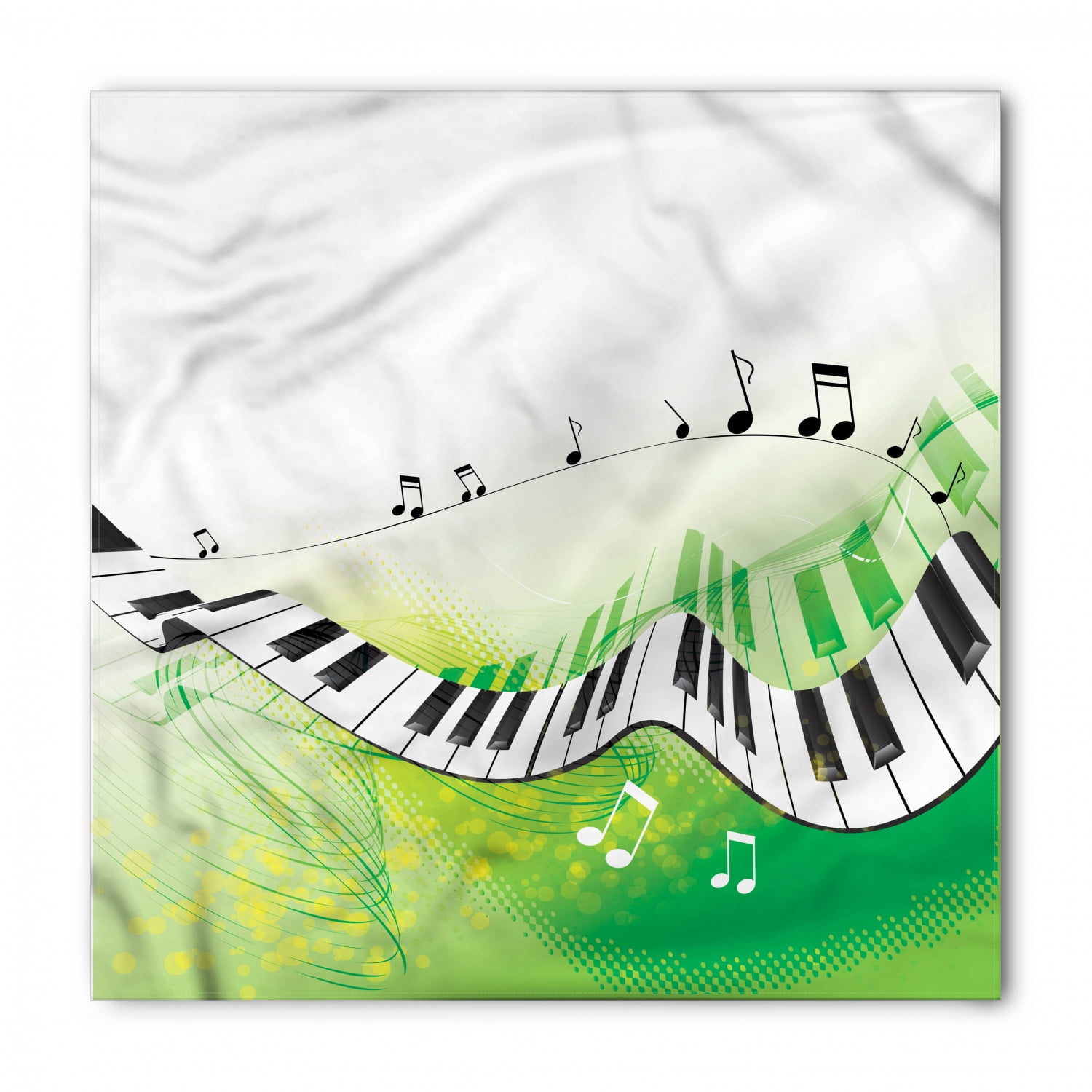Music Bandana, Piano Keys Green Curvy, Unisex Head and Neck Tie, by ...