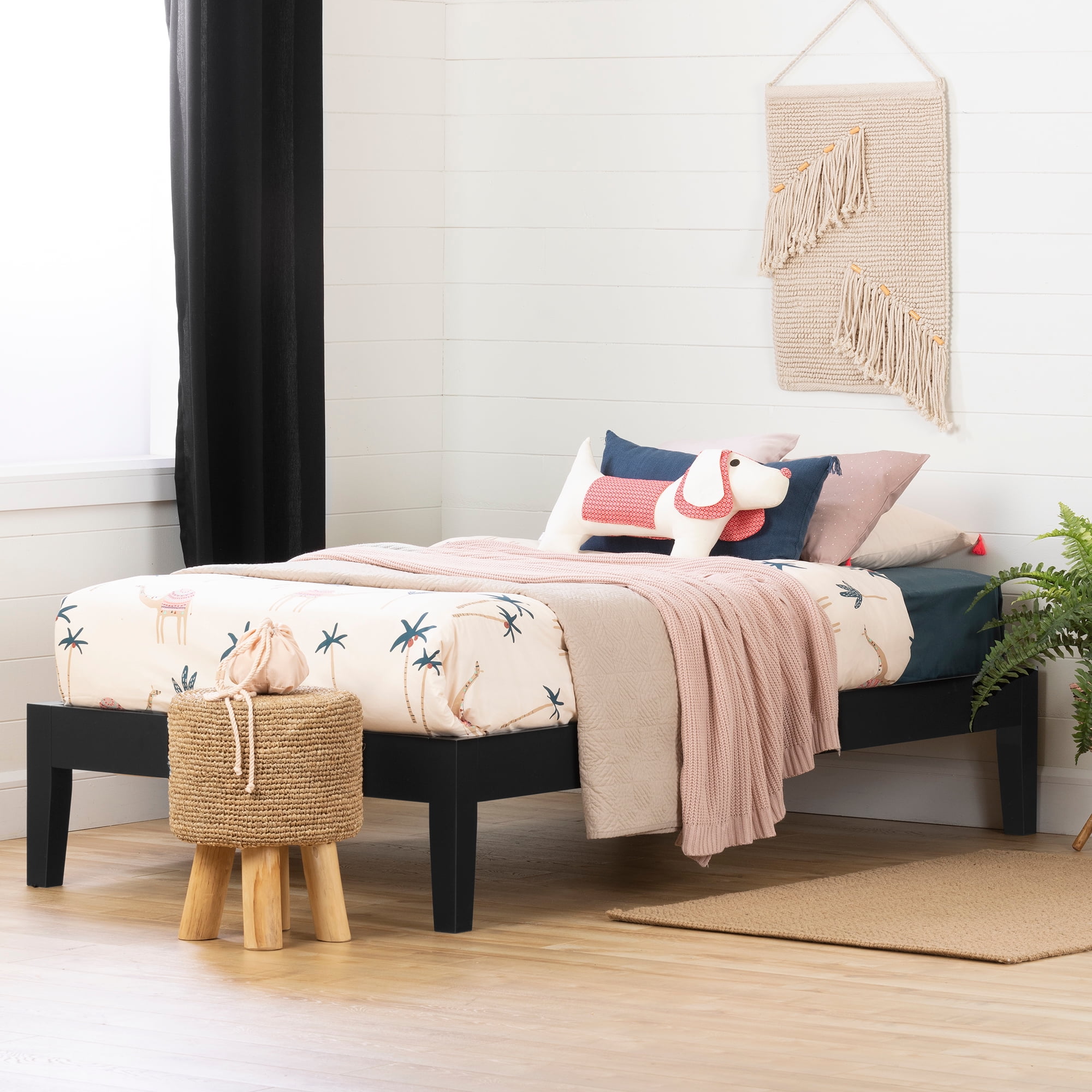 South Shore Vito Platform Bed, Twin, Pure Black - Walmart.com