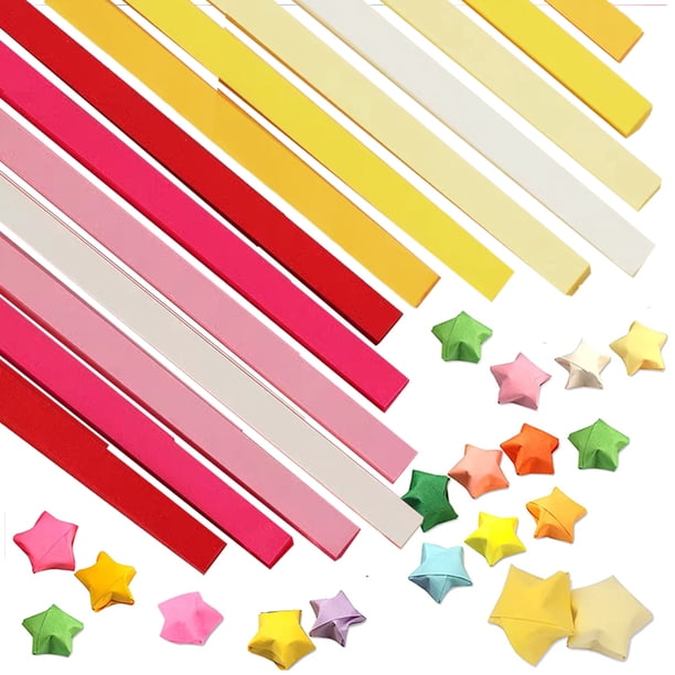 1080 hojas de papel de estrellas de origami, tiras de papel decorativas ...