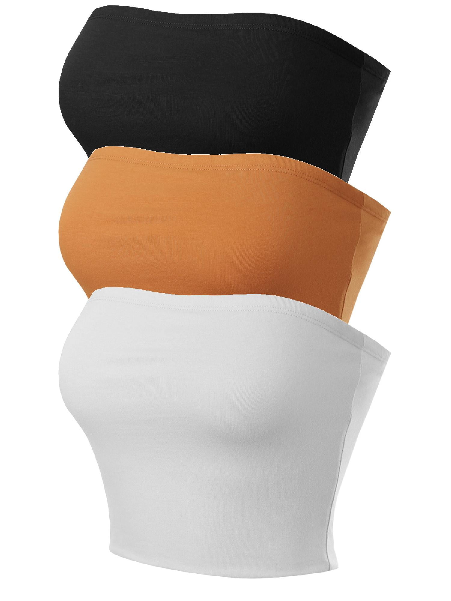 MixMatchy Women's 3-Pack Causal Strapless Basic Sexy Tube Top - Walmart.com