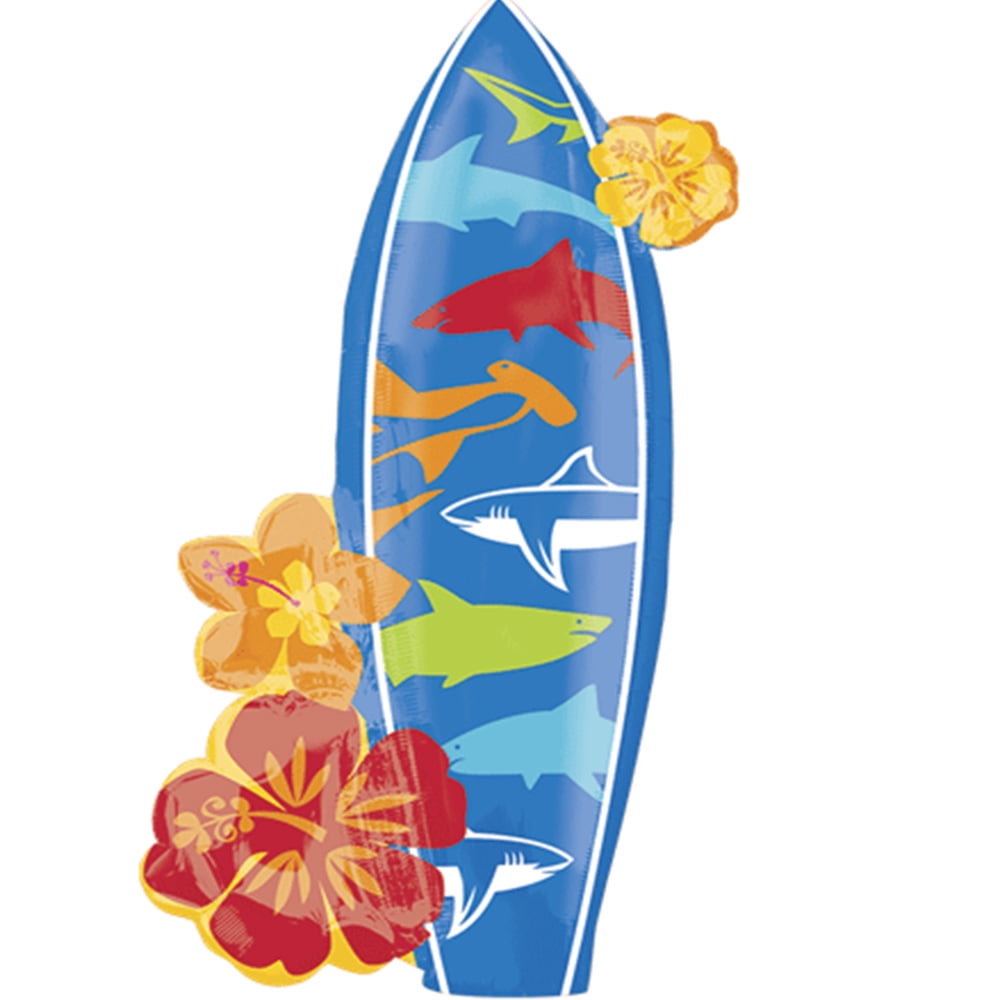 Surfboard Hawaiian Foil Balloon 39" - Walmart.com