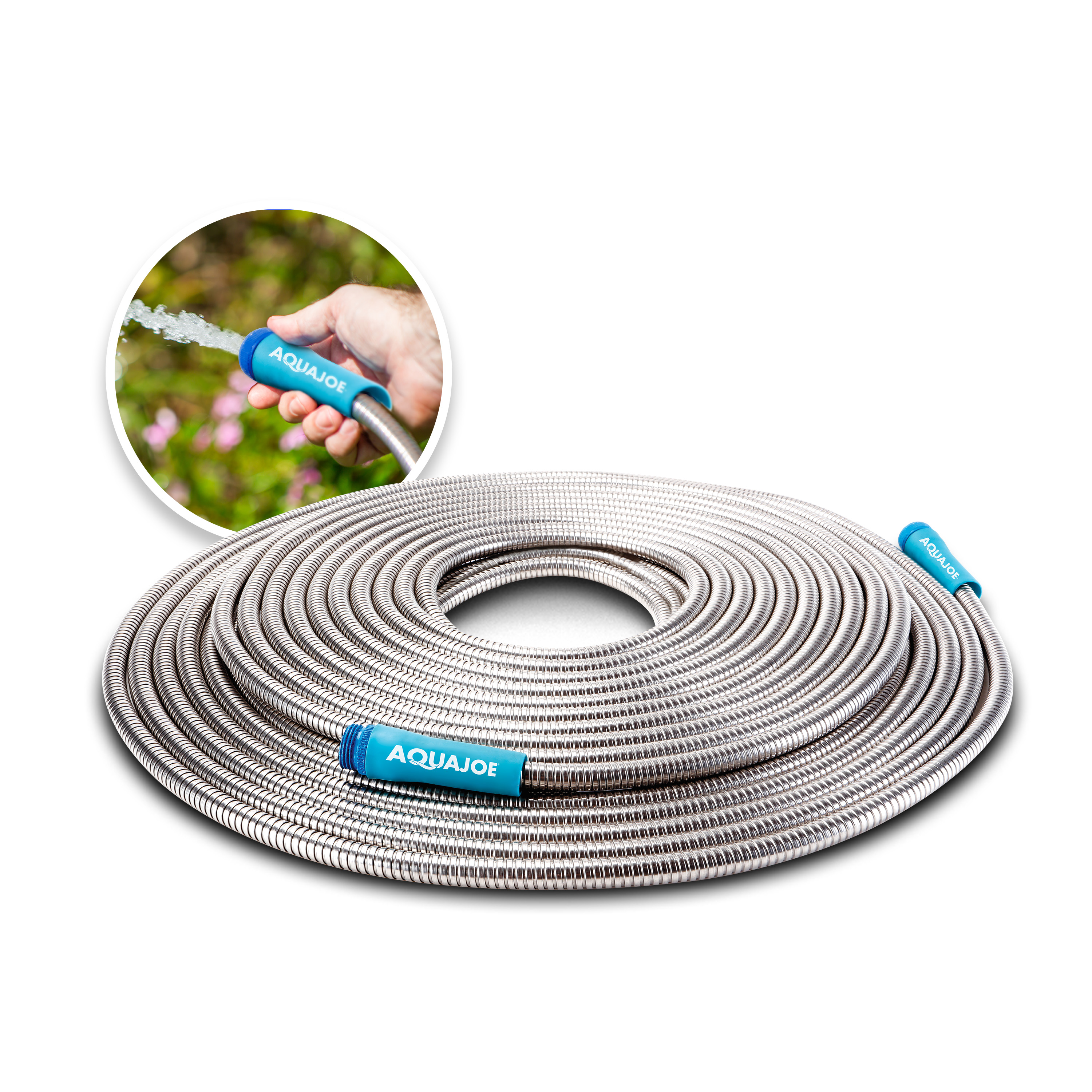 Aqua Joe Heavy Duty Puncture Proof Kink Free 100 Foot Metal Garden Hose aqua-joe-heavy-duty-puncture-proof-kink-free-100-foot-metal-garden-hose