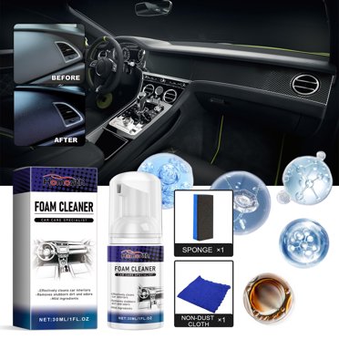Car Interior Cleaner 100ml – Multi-Purpose Foam Cleaner Spray, Universal Use for Car Surfaces ...