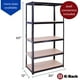 G-Rack - Black 5 Tier Shelf - 2000LB Capacity Garage Shed Storage ...