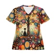 Binienty Black Cat Art Design Medical Uniform Short Sleeve Breathable ...