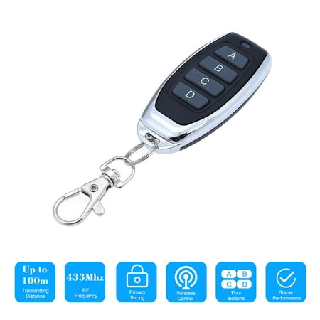433MHz Wireless Remote Control Copy Code 4 Buttons Touch Switch Copying Transmitter Cloning ...