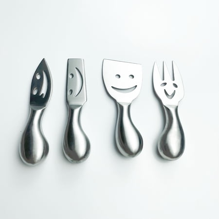 HEIBIN Stainless Steel 4 Smiling Face Piece Cheese Knife Set | Walmart ...